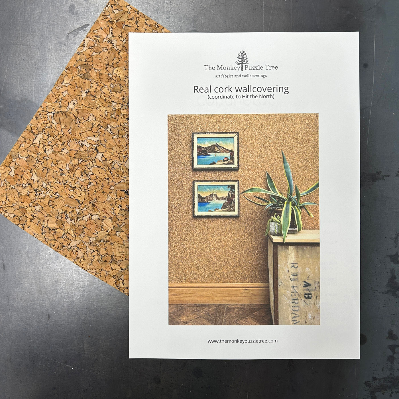 Real cork wallpaper by the metre - The Monkey Puzzle Tree